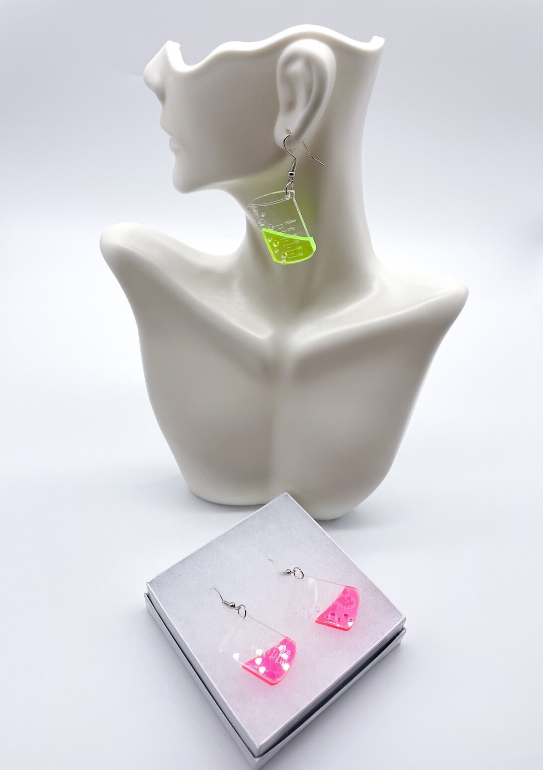 Neon Science Beaker Earrings - Etsy
