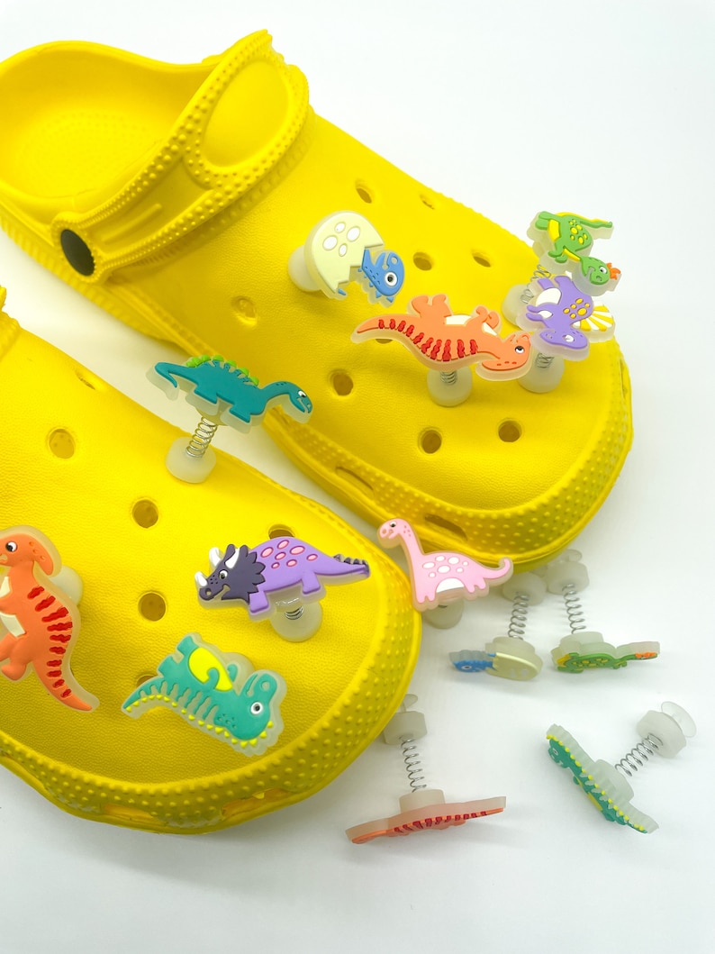 Dinosaur Crocs Charms . Glow in the Dark Croc Charms Bouncing - Etsy