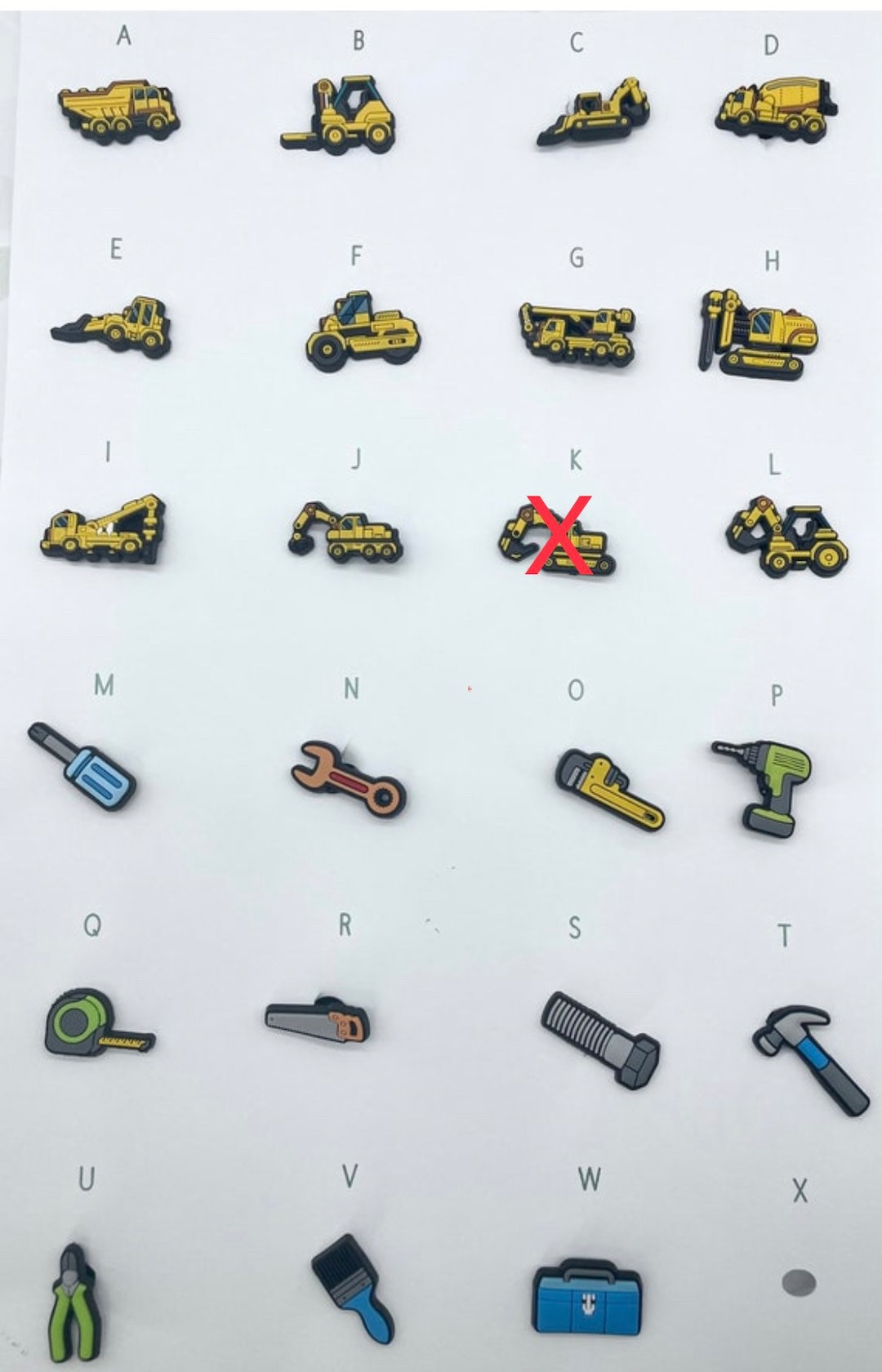 Construction Crocs Charms, Excavator Crocs Charms, Yellow Truck Crocs ...