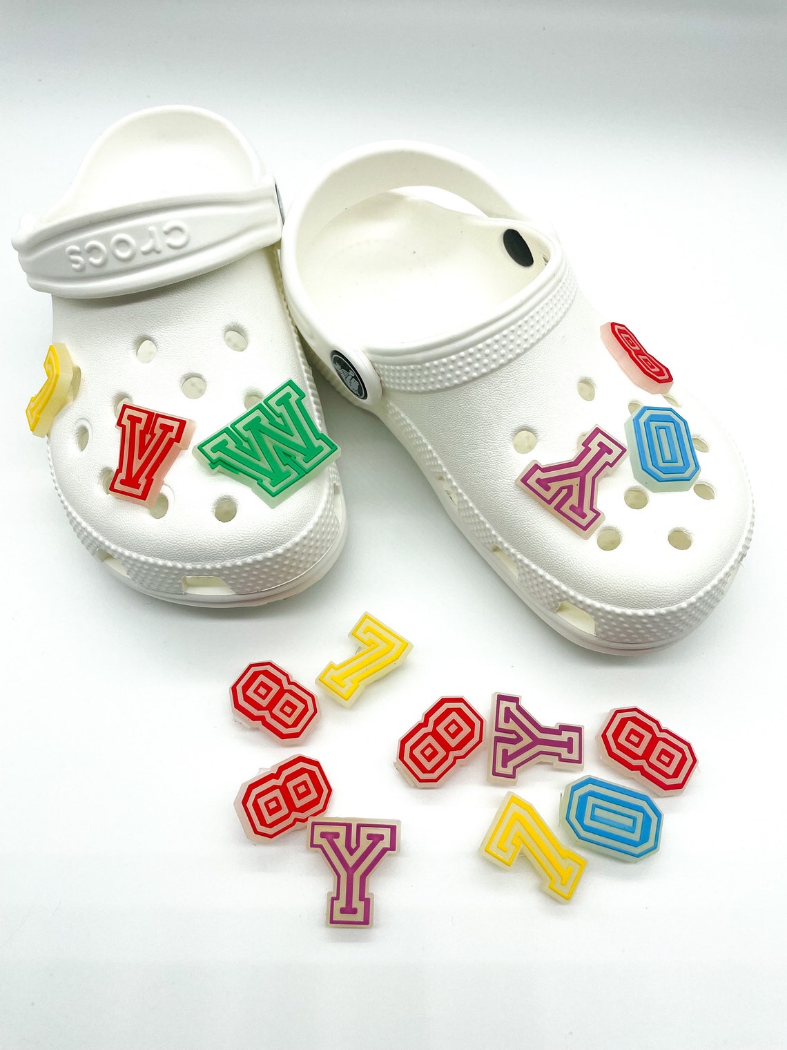 Colorful Alphabet Glow in the Dark Crocs Charms - Etsy