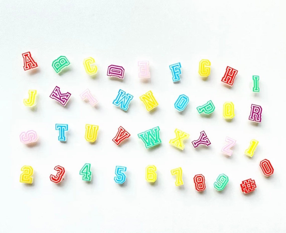 Colorful Alphabet Glow in the Dark Crocs Charms - Etsy