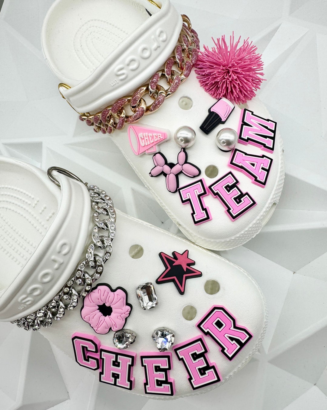 Pink Cheer Leaders Croc Charm, Cheer Crocs Charms. Cheerleading Crocs ...