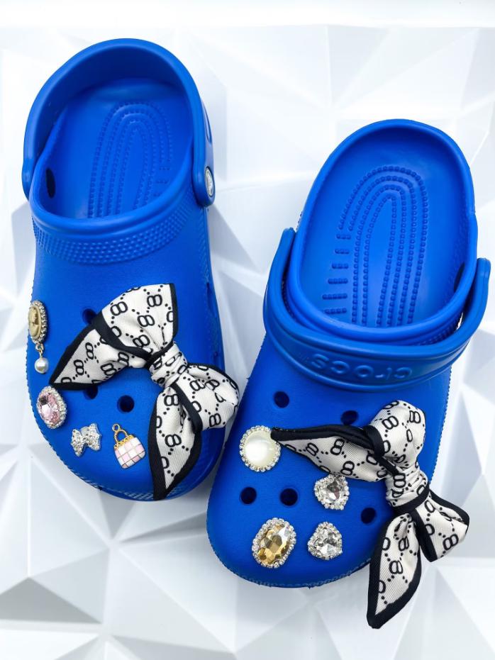 Chic Bow & Rhinestone Shoe Charms Set, 10pc Luxury Purse Charms ...