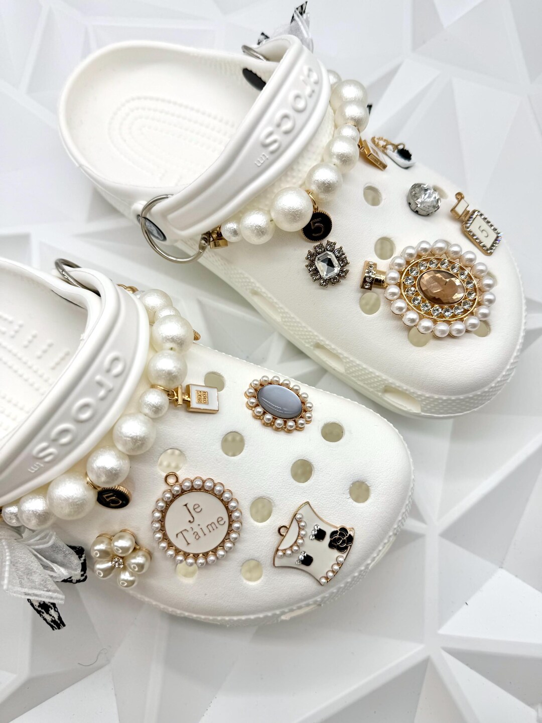 Paris Vintage Girly Rhinestone Croc Charms Set of 10 . Luxury Croc ...