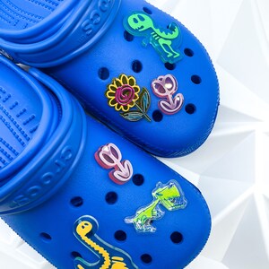 Dinosaur Doodle Croc Charm , Flower Croc Charm Set of 6 - Etsy