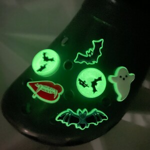 Spooky Croc Charm , Skeleton Croc Charm , Ghost Croc Charm , Bat Glow ...