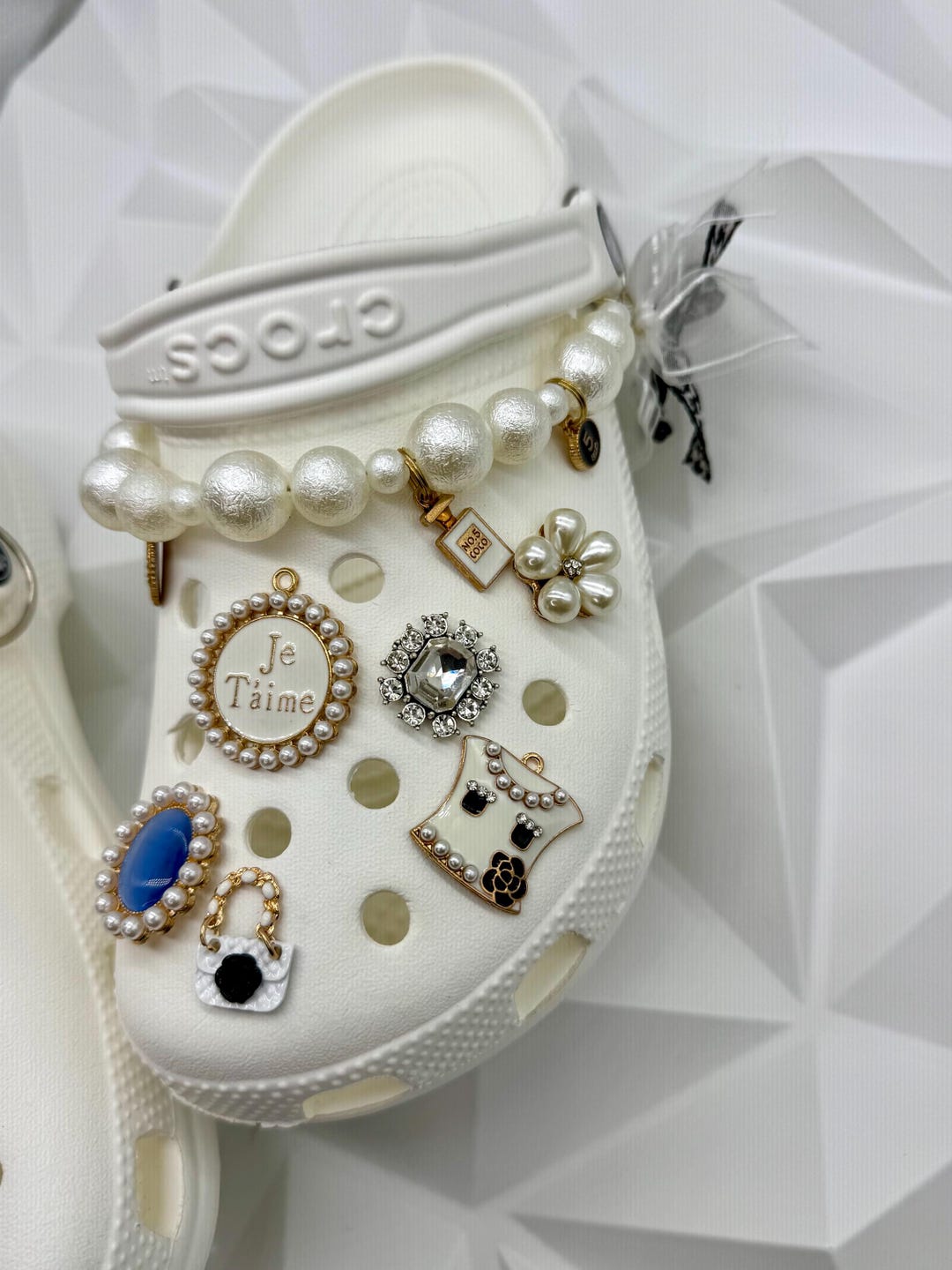 Rhinestone Croc Charms: Paris Vintage Girly Pearl Gemstone Set - Etsy