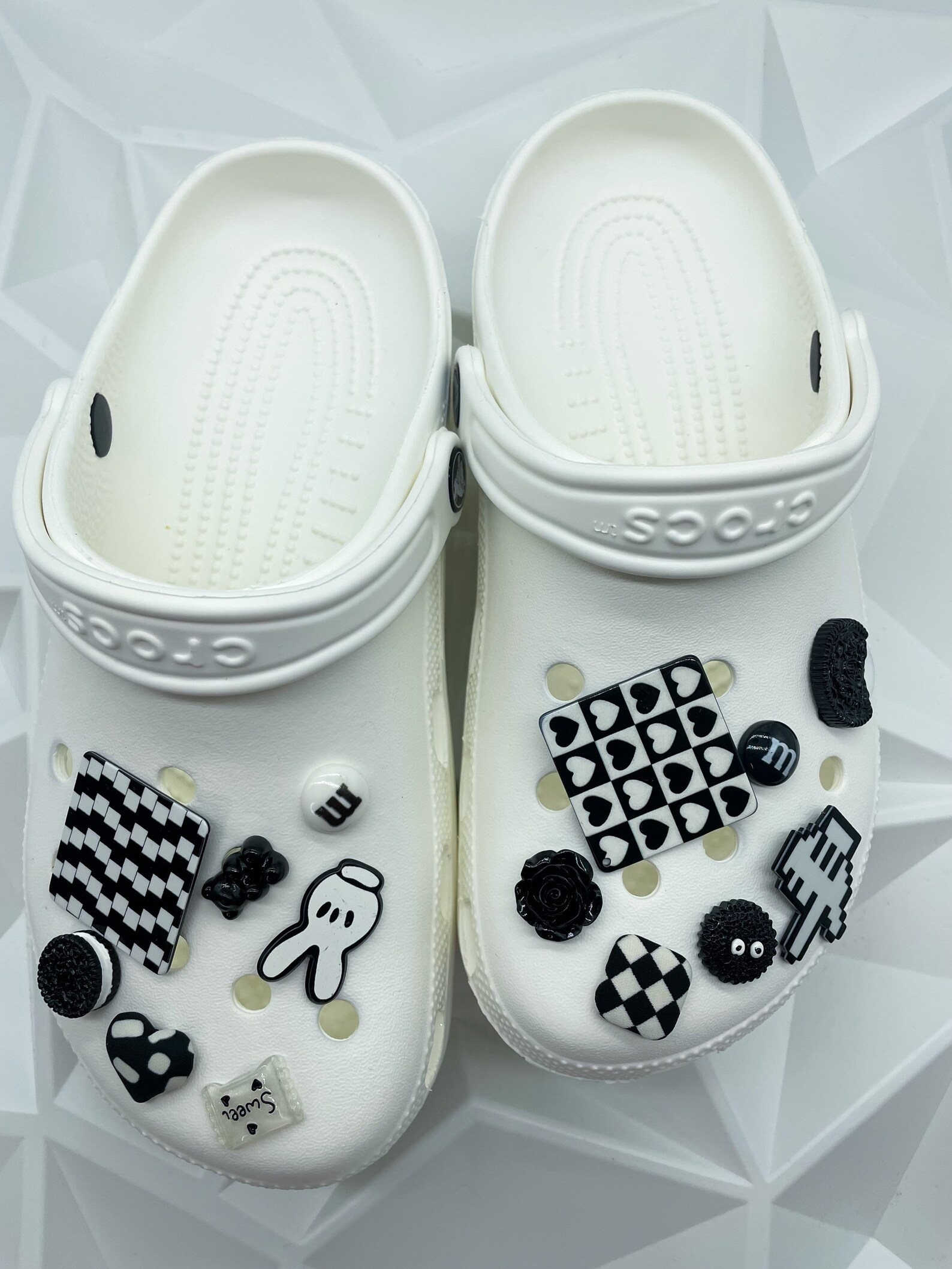 Monochrome Croc Charm Set. Video Game Croc Charm. Pixel Crocs - Etsy