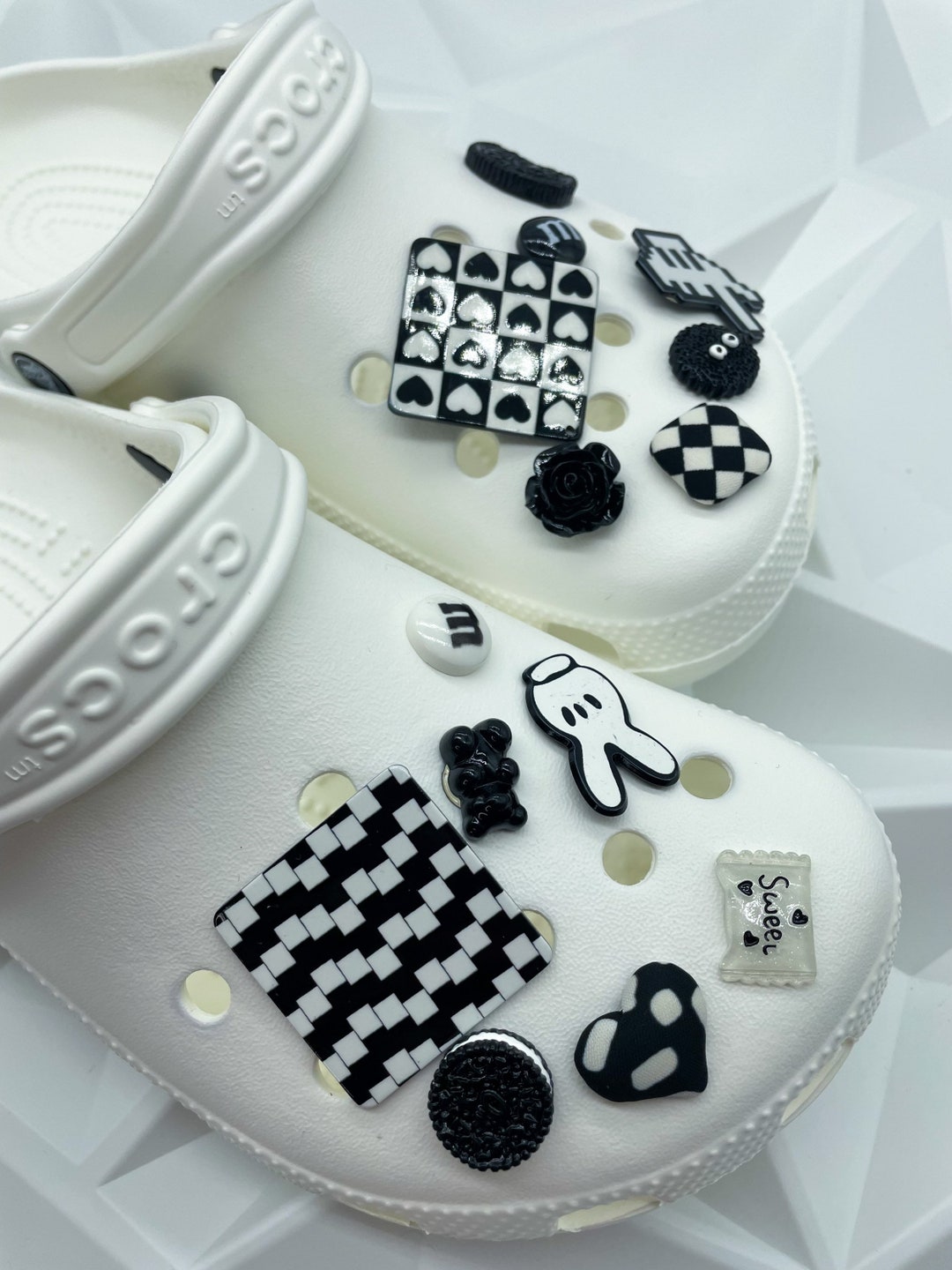 Monochrome Croc Charm Set. Video Game Croc Charm. Pixel Crocs Charms ...