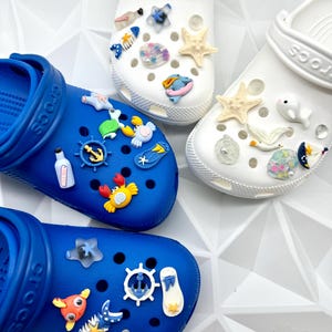 Ocean Themed Croc Charms Set, Cute Sea Life and Beach Accessories for ...
