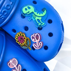 Dinosaur Doodle Croc Charm , Flower Croc Charm Set of 6 - Etsy