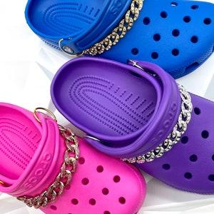 Bling Croc Chains. Rhinestone Croc Chains. Gold Croc Chain, Silver Croc ...