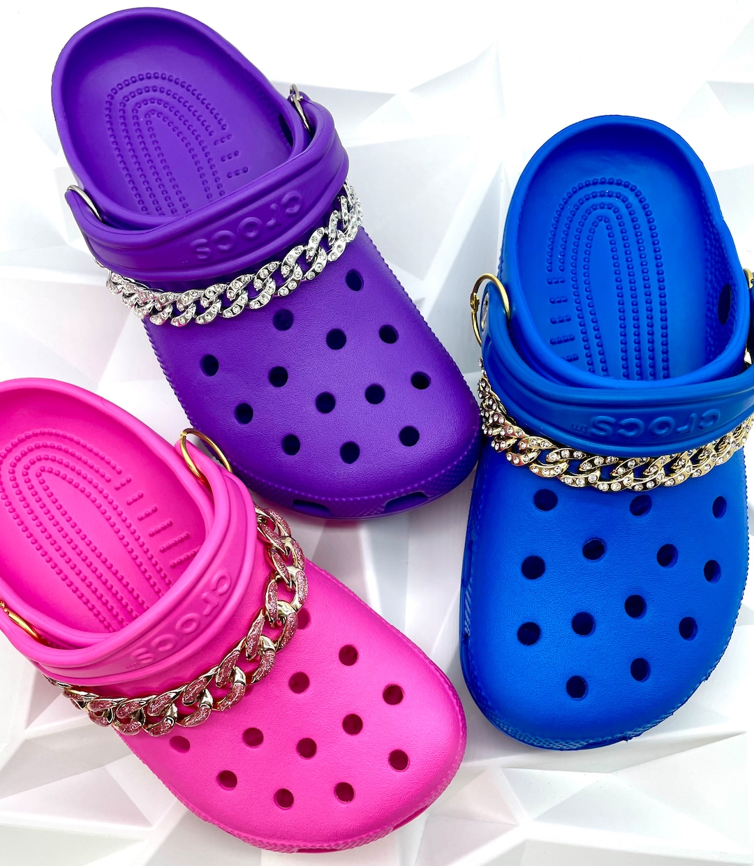 Bling Croc Chains. Rhinestone Croc Chains. Gold Croc Chain, Silver Croc ...