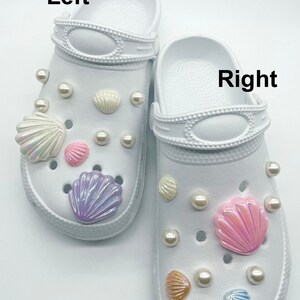 Sea Shell Mermaid Pearls Croc Charms Set of 10pcs - Etsy