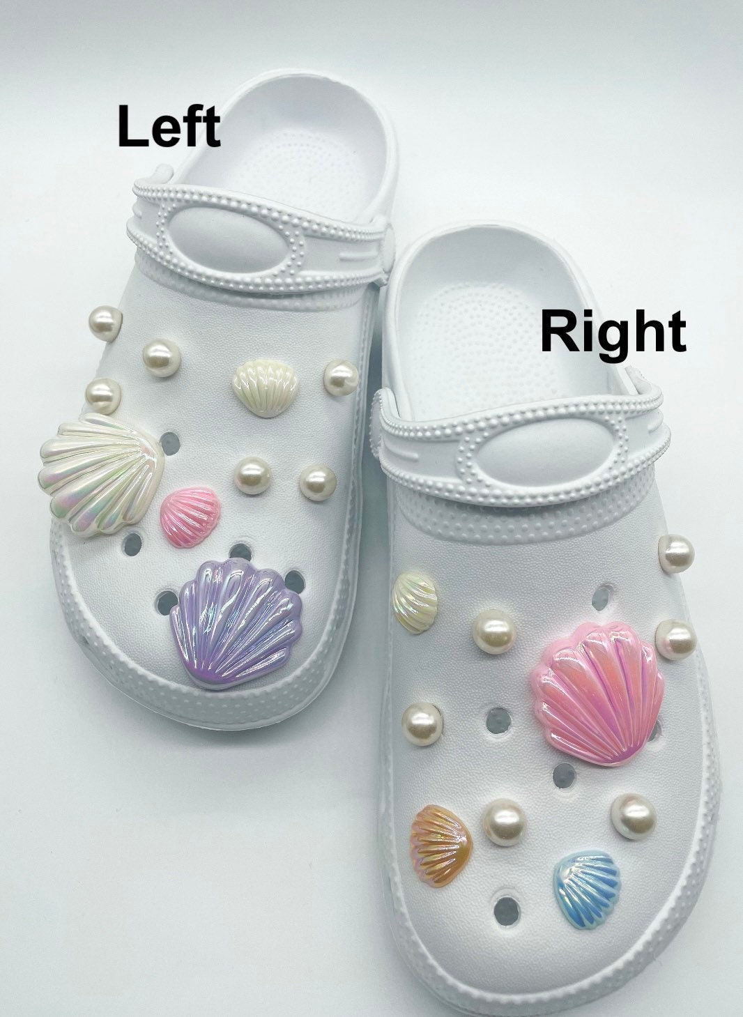 Sea Shell Mermaid Pearls Croc Charms Set of 10pcs - Etsy