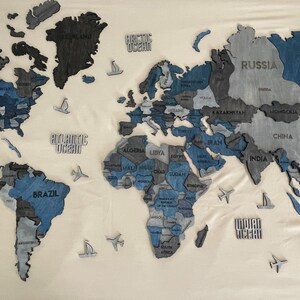 Multi-layer World Map, Wooden Travel Map, LED World Map Art, Wood World ...