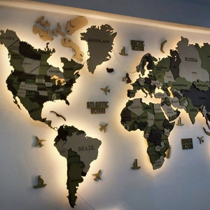 Push Pin World Map, Led World Map, Large Cork World Map, 3d Travel Map ...