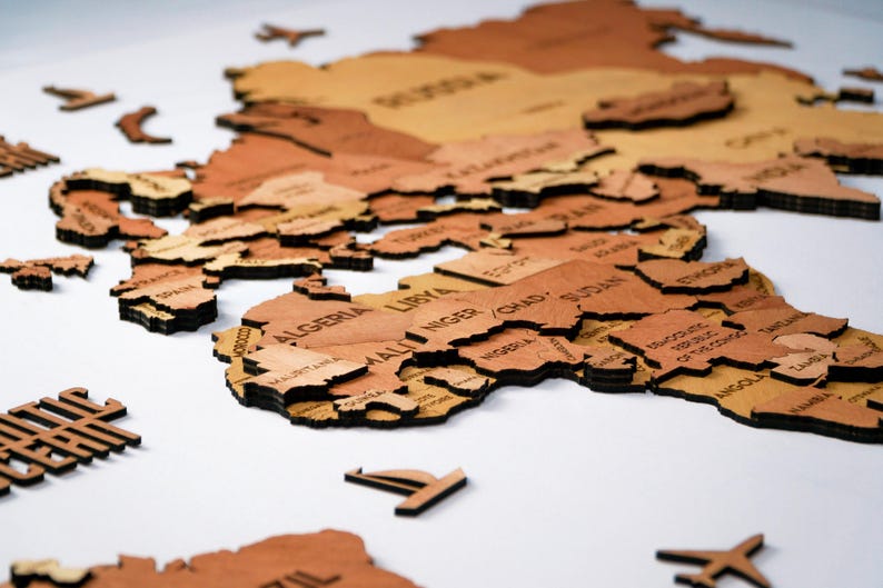 3D Light-up World Map – Handmade Wooden Wall Art | Gift for Dad ...