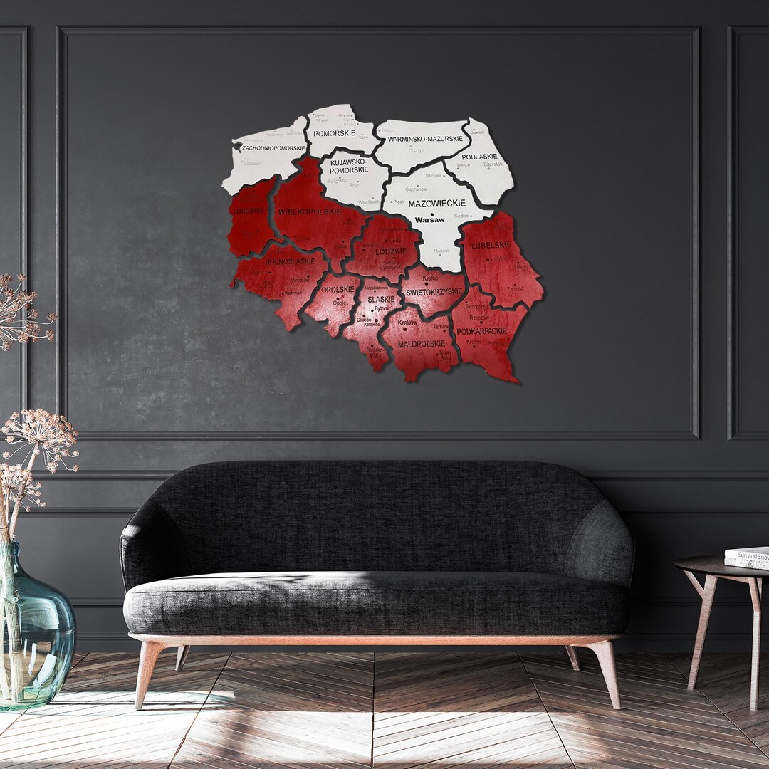 Poland Map Wall Art, Map of Poland, Poland Gifts, Wooden World Map, LED 3D World Map, Europe ...
