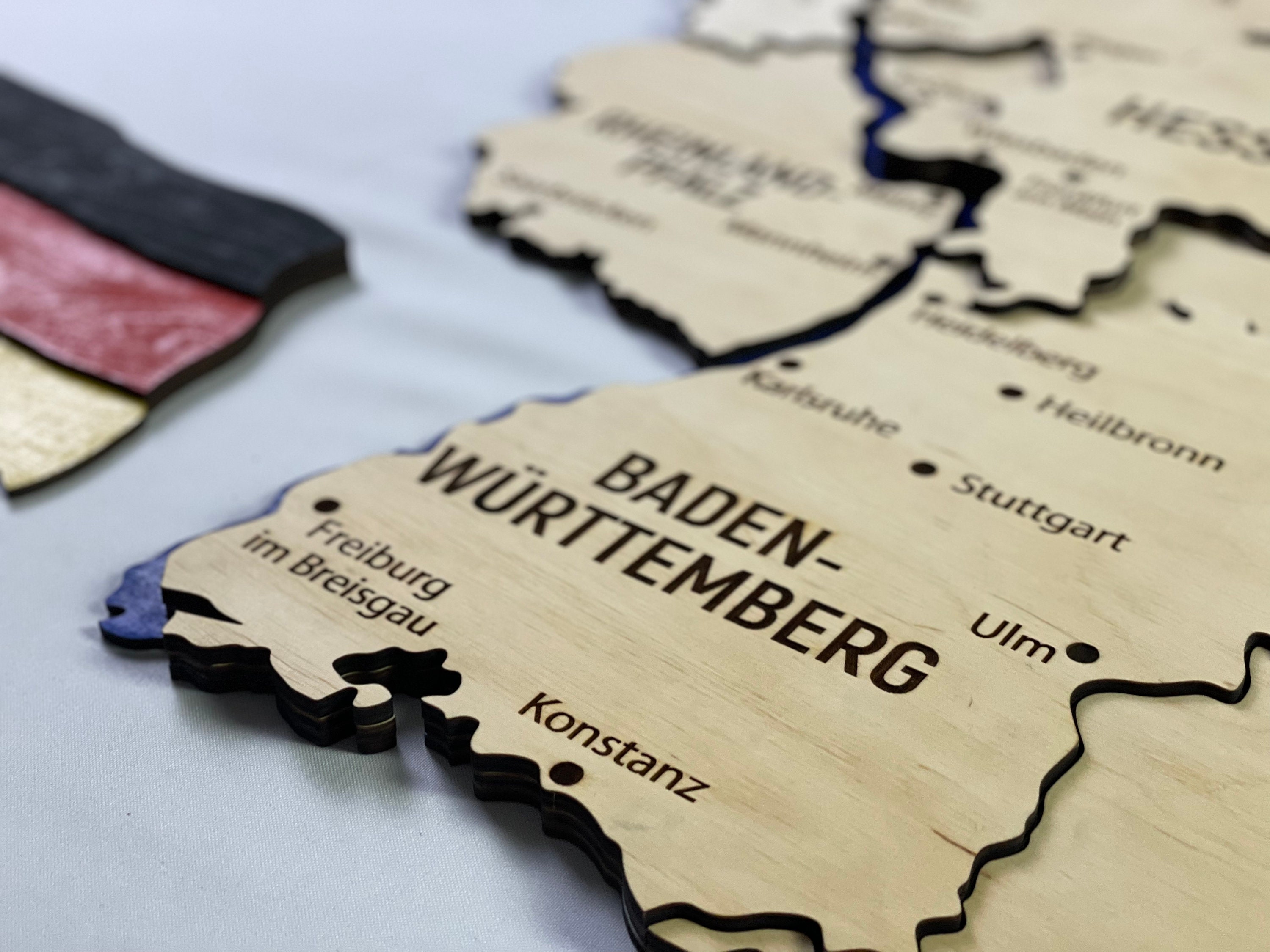 Acrylic Map of Germany With Rivers, Wooden World Map, 3D Wall Decor ...