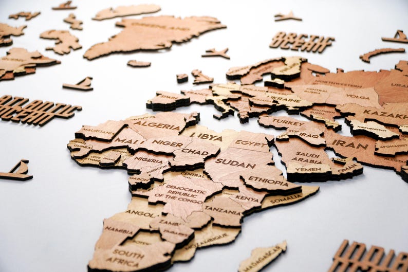 3D Light-up World Map – Handmade Wooden Wall Art | Gift for Dad ...