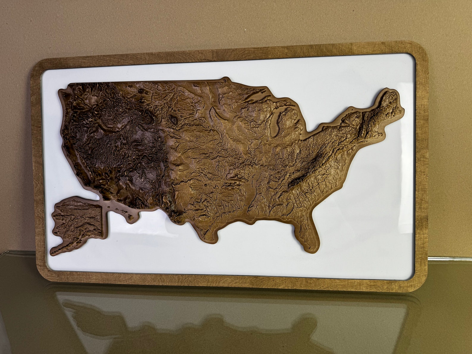 3D USA Map Color Nut, Wooden Travel Map, Topographic Map, 3D Wooden Map ...