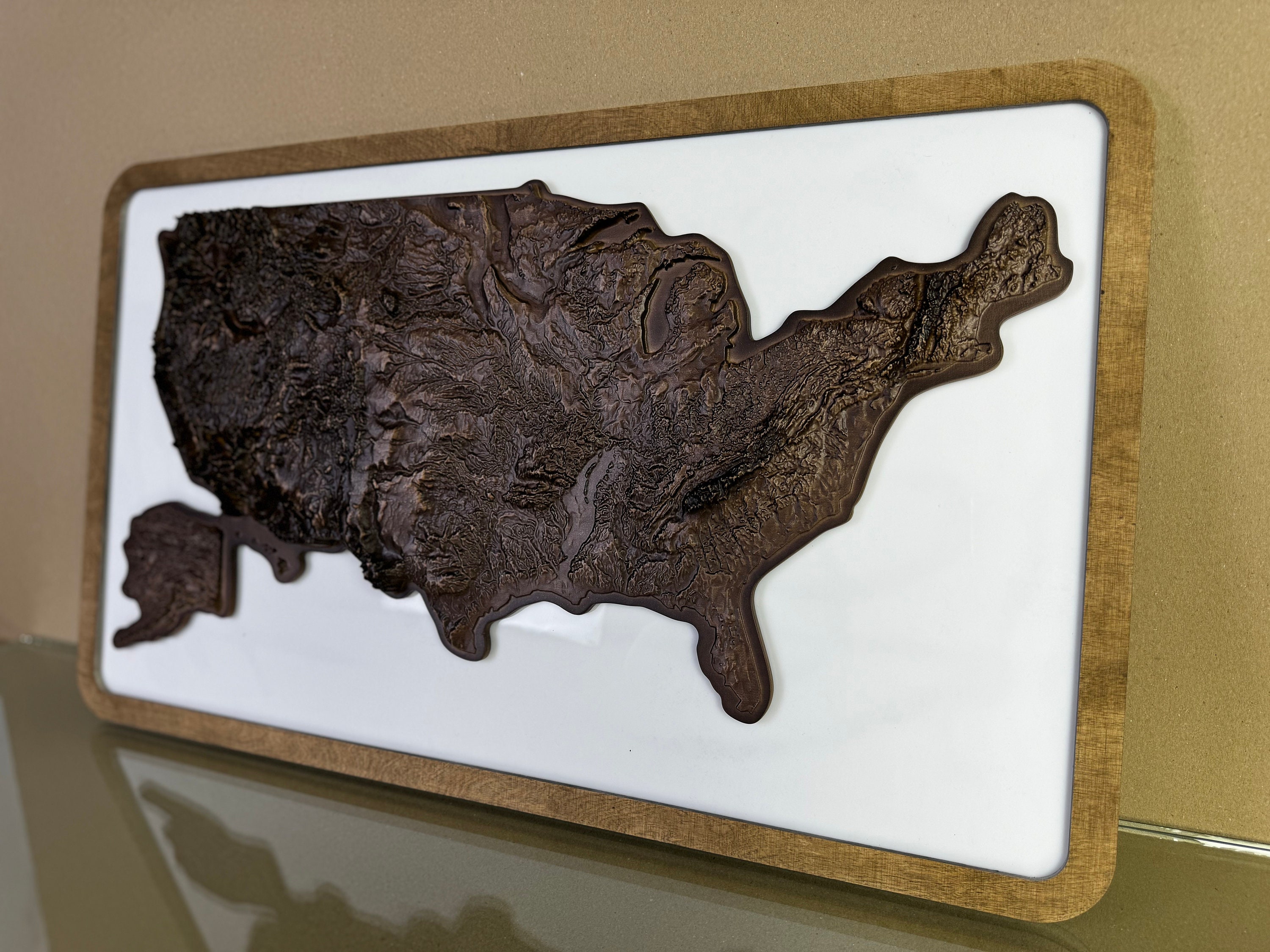 3D USA Map Color Venge, Wooden Travel Map, Topographic Map, 3D Wooden ...