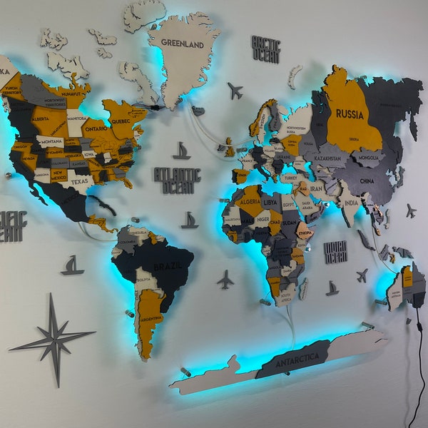 World Map 3d Puzzle - Etsy