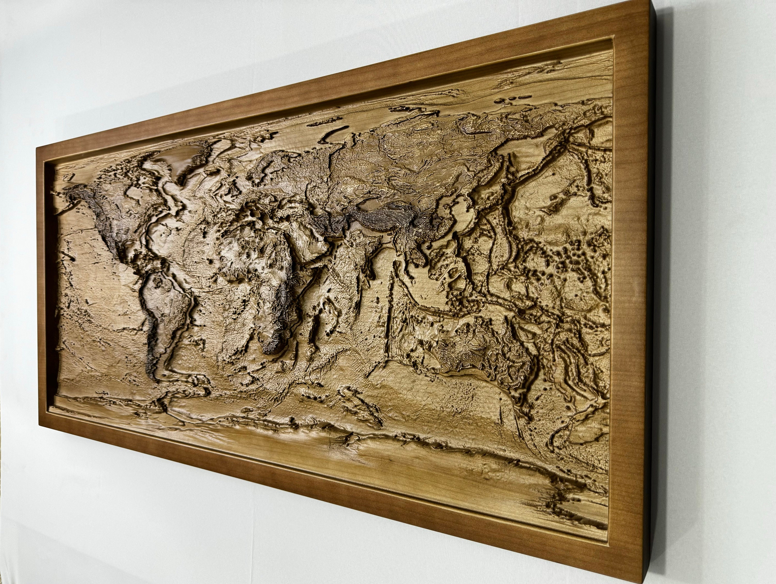 3D World Map Color Nut, Wooden Travel Map, Wooden World Map ...