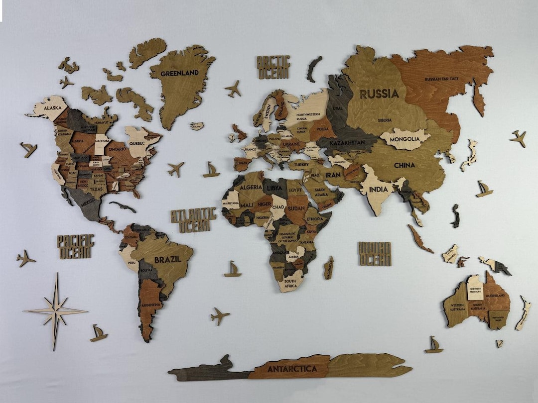 World Wall Map, Wall Map Mural Oversized, LED Travel Map, Wood Wall Map ...