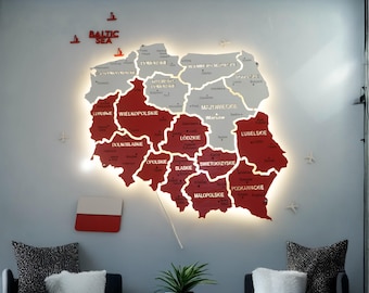 Poland Map Wall Art, Vintage Map of Poland, Poland Gifts, Wooden World ...