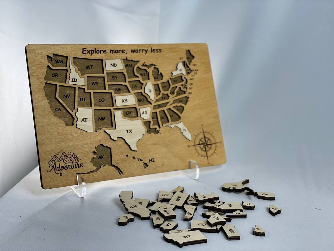 USA Map Travel Map for Couples Gifts, Wooden United States ...