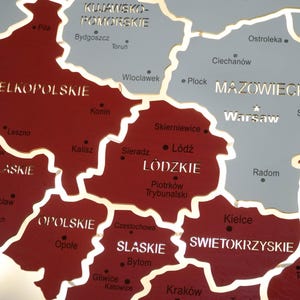 Poland Map Wall Art, Map of Poland, Poland Gifts, Wooden World Map, LED ...