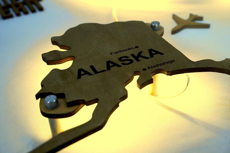 Illuminated Wooden USA Map With Rivers – 3D Wall Art United States With ...