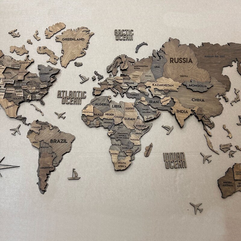 Wooden Travel Map - Etsy