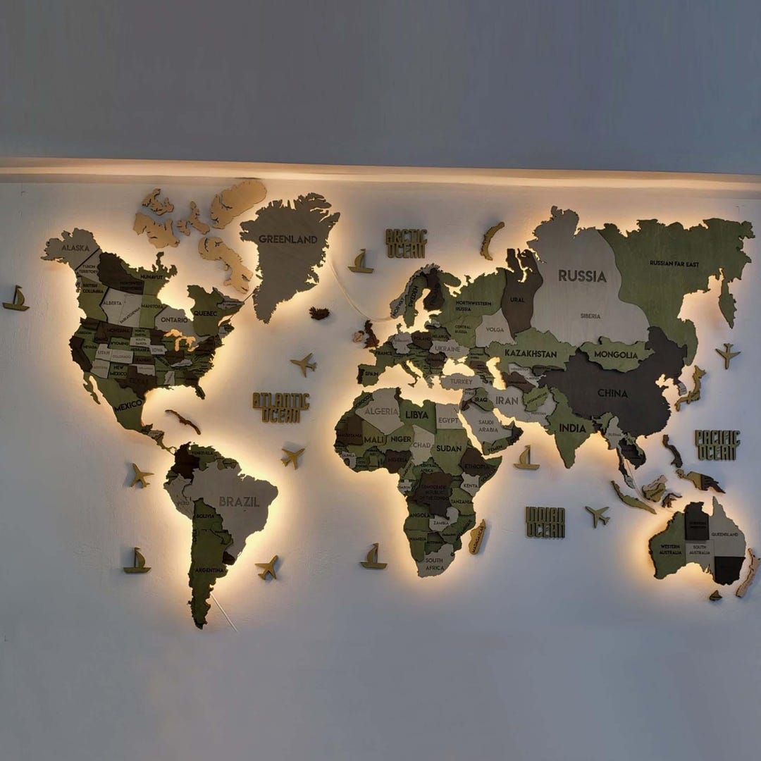 Push Pin World Map, Led World Map, Large Cork World Map, 3d Travel Map ...