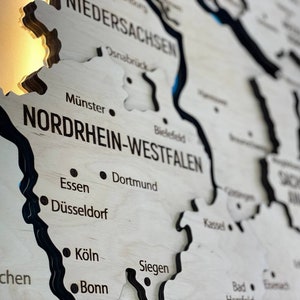 Map of Germany, 3D LED World Map, Wall Art Germany Gifts, West Germany ...
