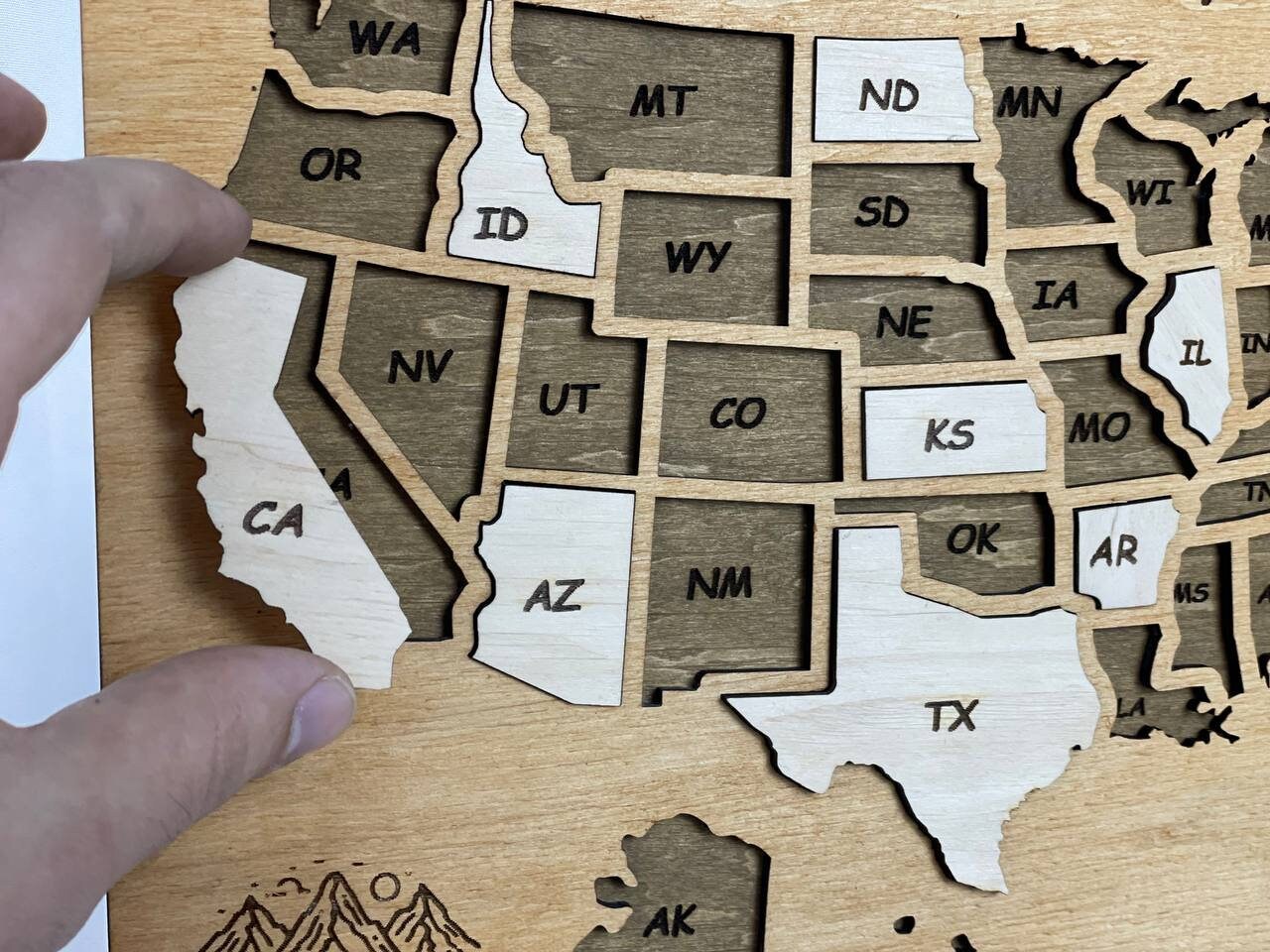 USA Map Travel Map for Couples Gifts, Wooden United States ...