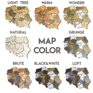 Poland Map Wall Art, Map of Poland, Poland Gifts, Wooden World Map, LED ...