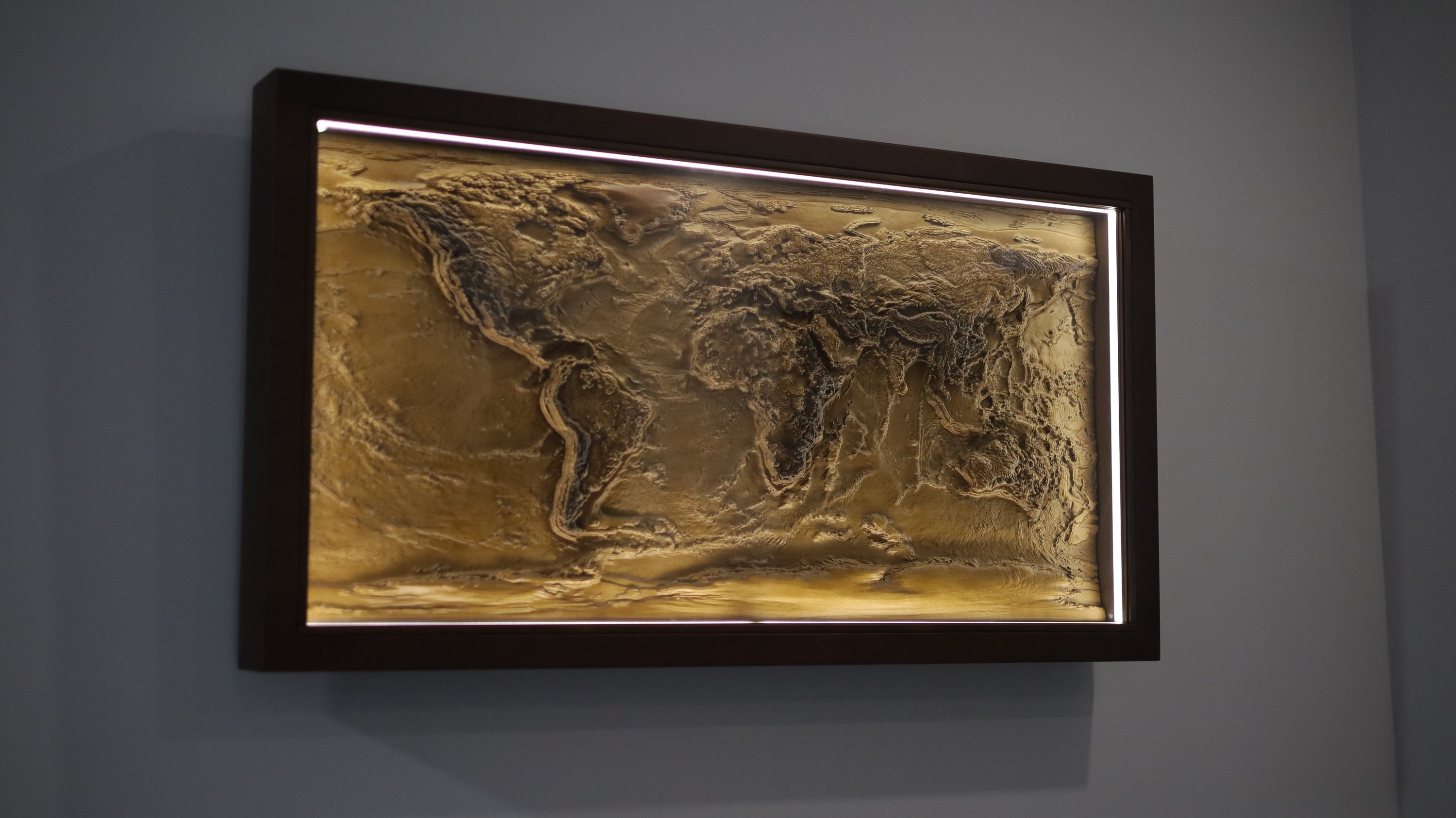 Minimalist 3D World Map, LED Map World, Wooden Travel Map, Wood World ...