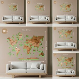 Multi-layer World Map Color Natural, LED Map World, Wooden Travel Map ...