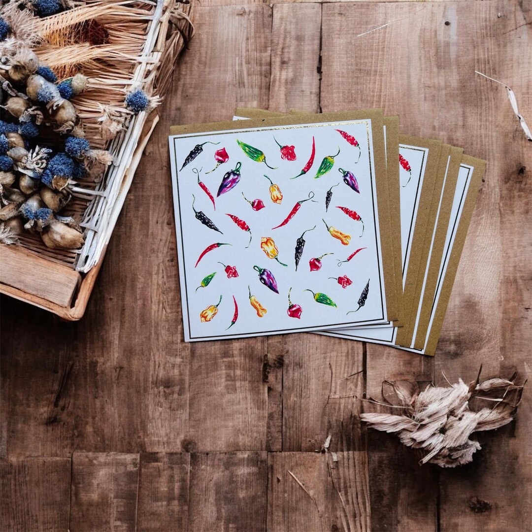 Chilli Greeting Card 'splash of Spice' Fruit & Vegetable Card | by ...