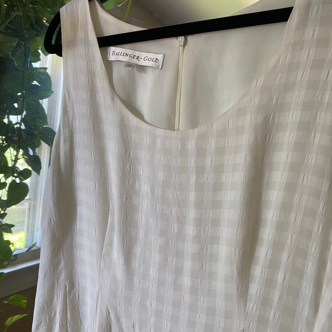 Vintage Ballinger Gold 1990s White Floor Length Dress Size Medium ...