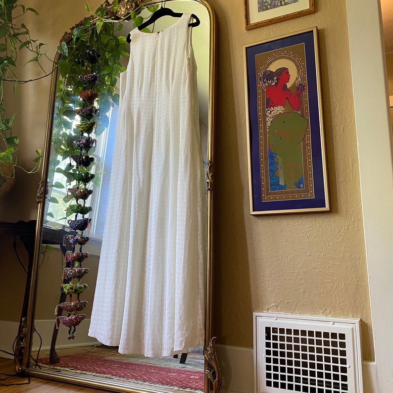 Vintage Ballinger Gold 1990s White Floor Length Dress Size Medium ...