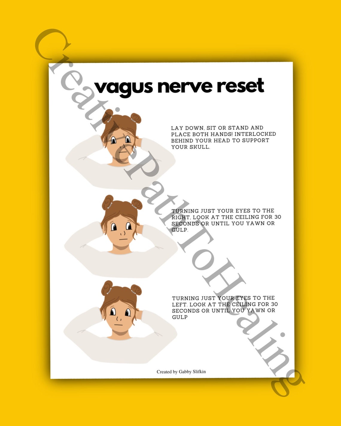 Vagus Nerve Reset Worksheet for Therapy Somatic Experiencing Trauma ...