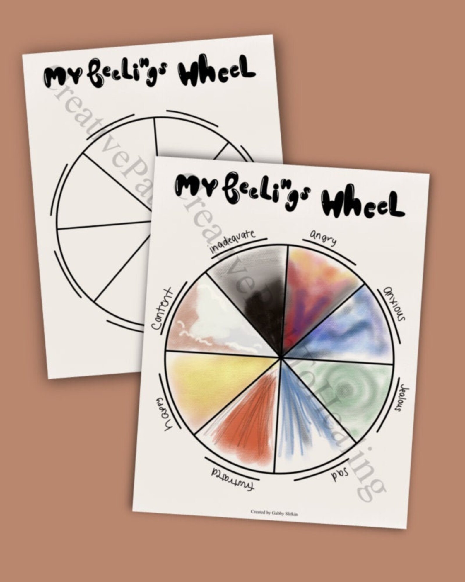 Emotion Feelings Wheel Worksheet for Therapy Therapeutic Worksheet ...