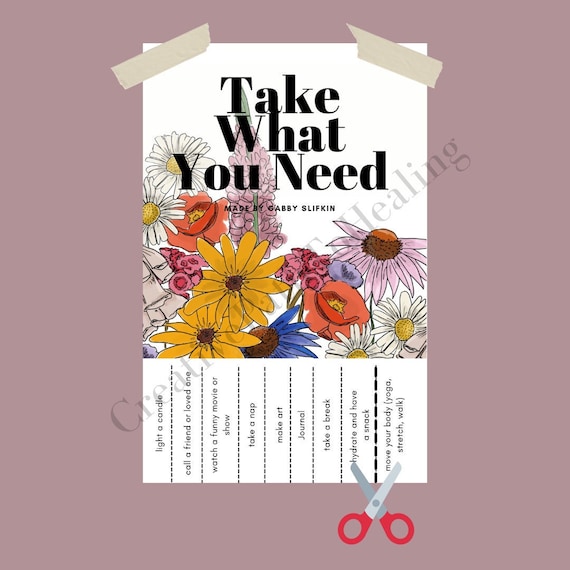 Take What You Need Flyer Therapy Tool Digital Art - Etsy