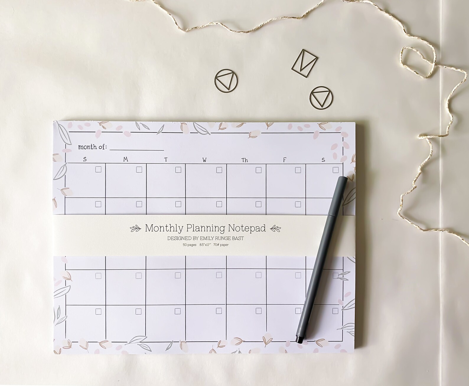 Monthly Planner Notepad 50 Sheet Tear off 8.5x11 Paper Pad - Etsy