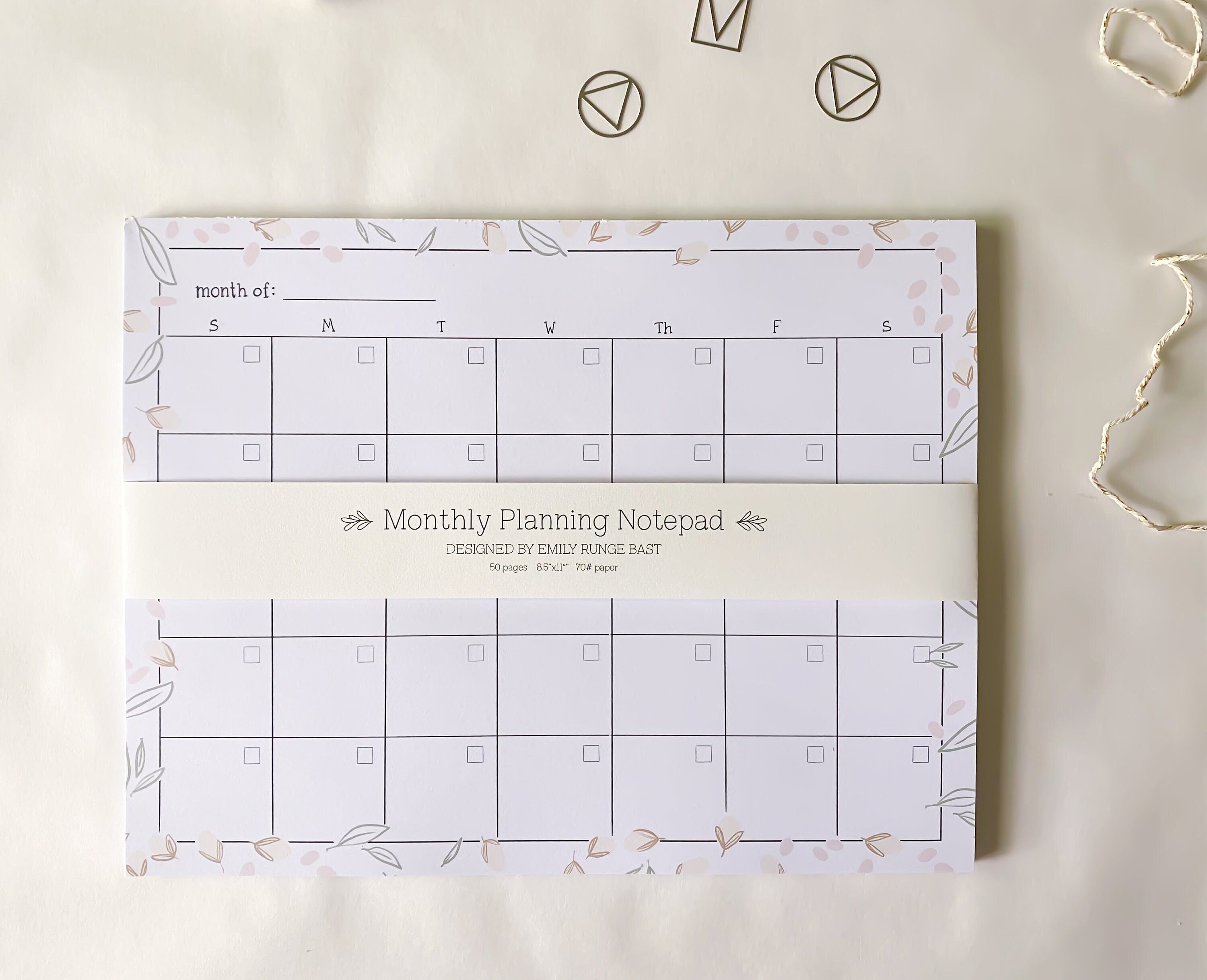 Monthly Planner Notepad 50 Sheet Tear off 8.5x11 Paper Pad - Etsy