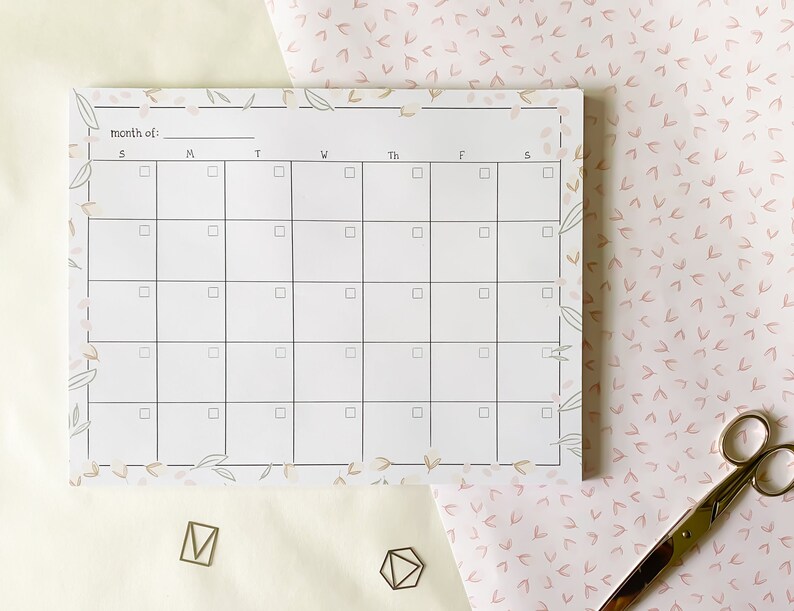 Monthly Planner Notepad 50 Sheet Tear off 8.5x11 Paper Pad - Etsy